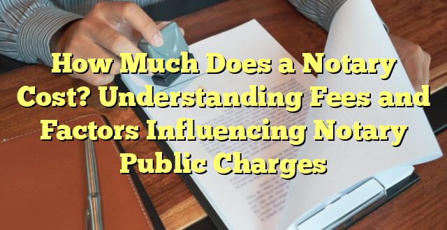 How Much Does a Notary Cost? Understanding Fees and Factors Influencing ...